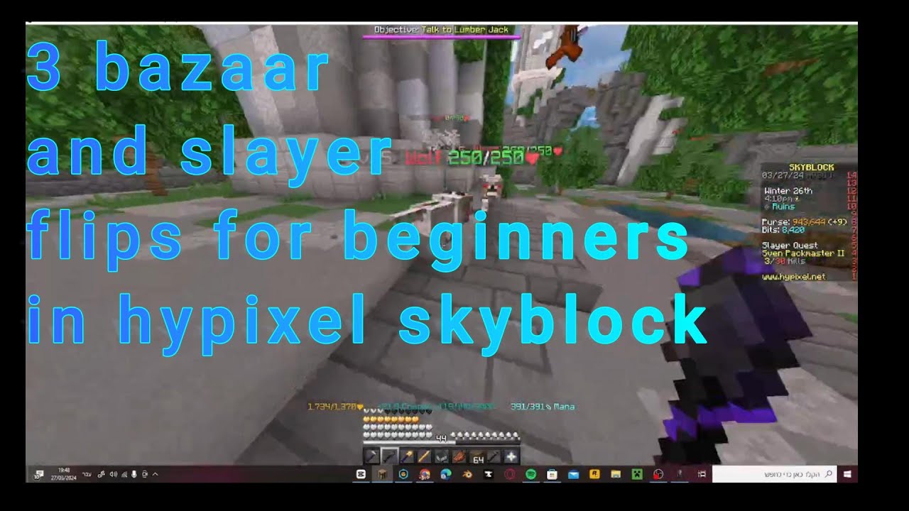 3 bazaar and slayer flips for beginners in hypixel skyblock - YouTube
