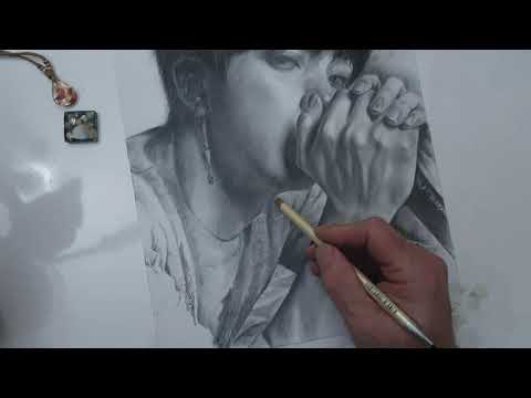 Karakalem Kim Seok-Jin Çizimi, Drawing Jin PART-7 (Real time) #drawing #kimseokjin #jin