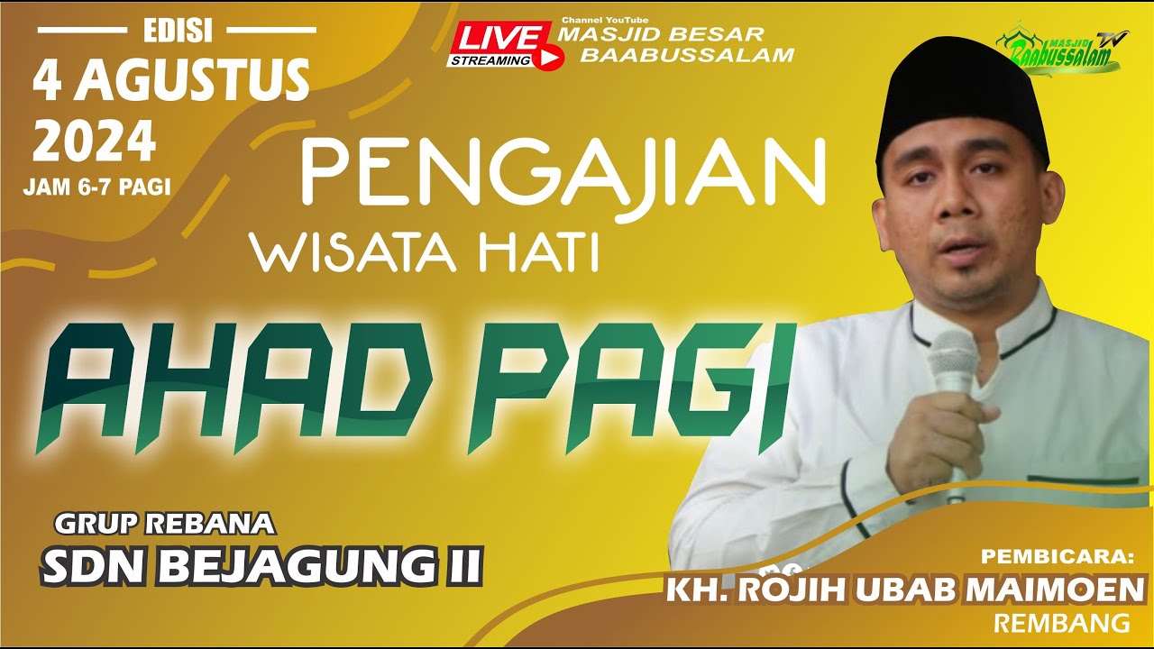 🔴GUS ROJIH SARANG TERBARU 2024 (LIVE) Pengajian Ahad Pagi Masjid Besar ...