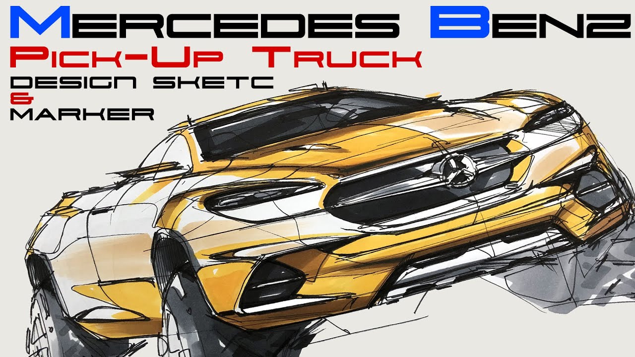 "SKEREN" MERCEDES BENZ Pick-Up Truck Design Sketch - YouTube