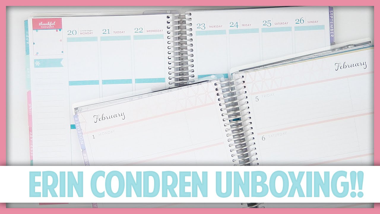 Erin Condren 2015-16 Life Planner Unboxing ♡ Vertical & Horizontal ...