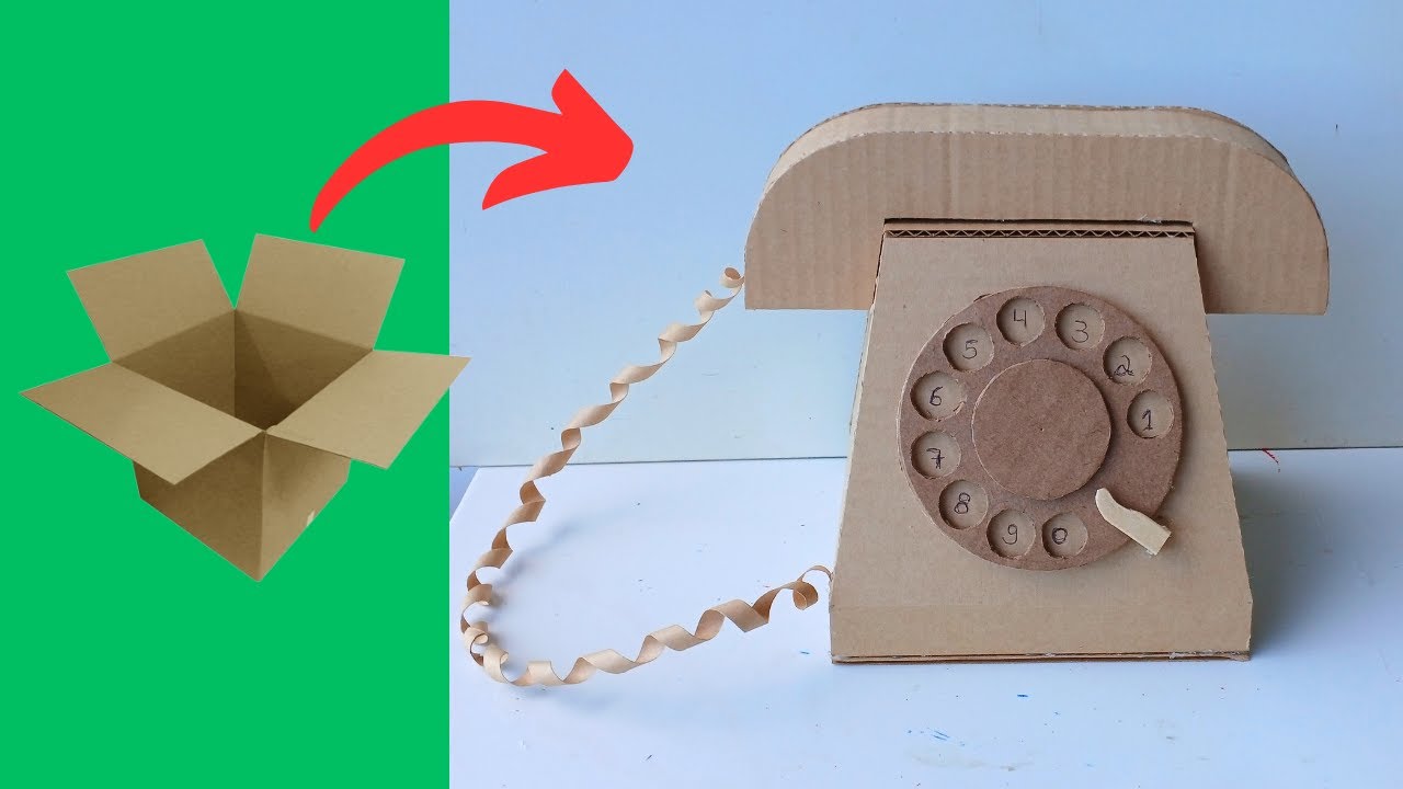 TELEFONE Antigo de PAPELÃO | Como Fazer TELEFONE de Papelão - YouTube