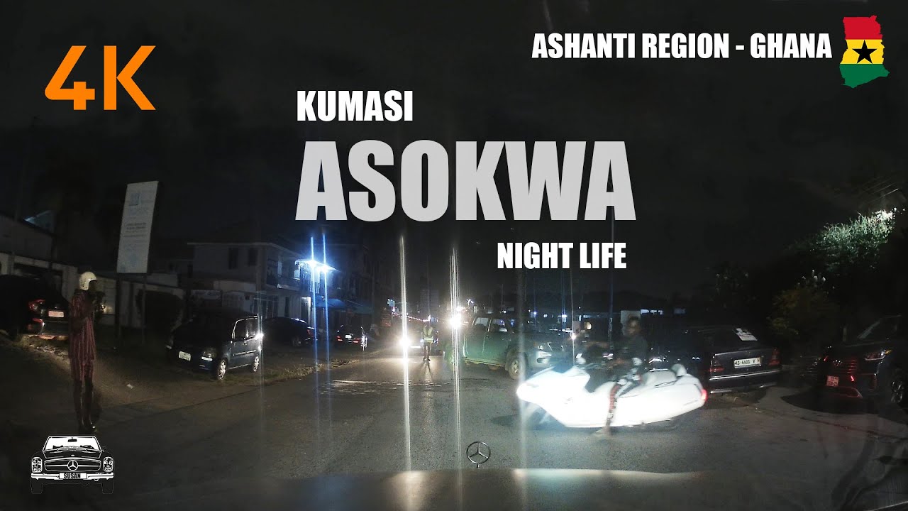 Asokwa Night Life Drive from Amakom and Lobito in Kumasi Ghana 4K - YouTube