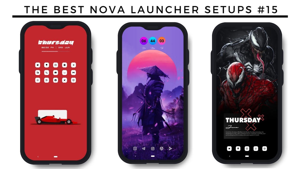 The Best Nova Launcher Setup Ep 15 | Venom vs Carnage | Samurai | F1 ...
