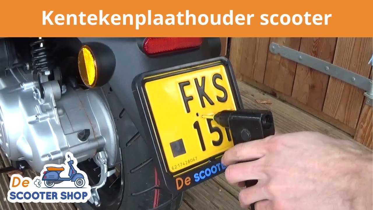 Kentekenplaathouder scooter vervangen + popnagel monteren ...