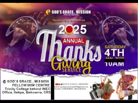 ANNUAL THANKSGIVING SERVICE || 4TH JAN. 2025 - YouTube