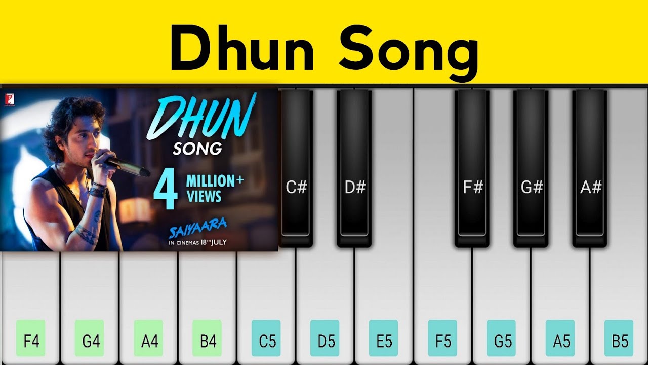 Dhun Song Piano Tutorial | Saiyaara | Arijit Singh | Lyrics + Notes ...