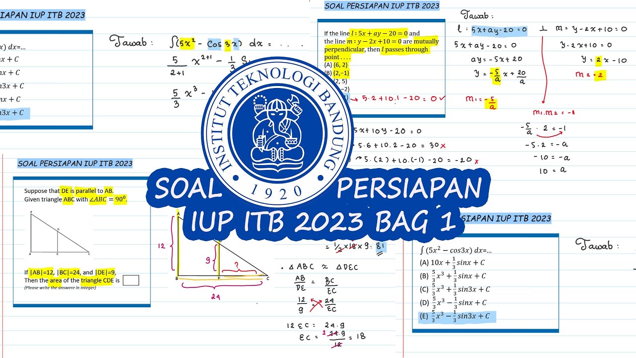 [IUP ITB 2023] Bahas Soal Tes Kelas Internasional ITB Bag.1! Tipe soal ...