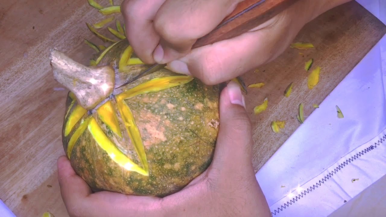 Cara mengukir buah labu - YouTube