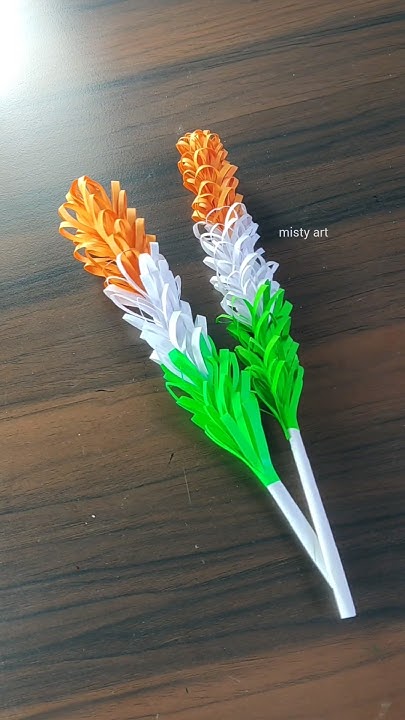 tri color flower /independence day craft ideas 🇮🇳#youtube #shorts #diy ...