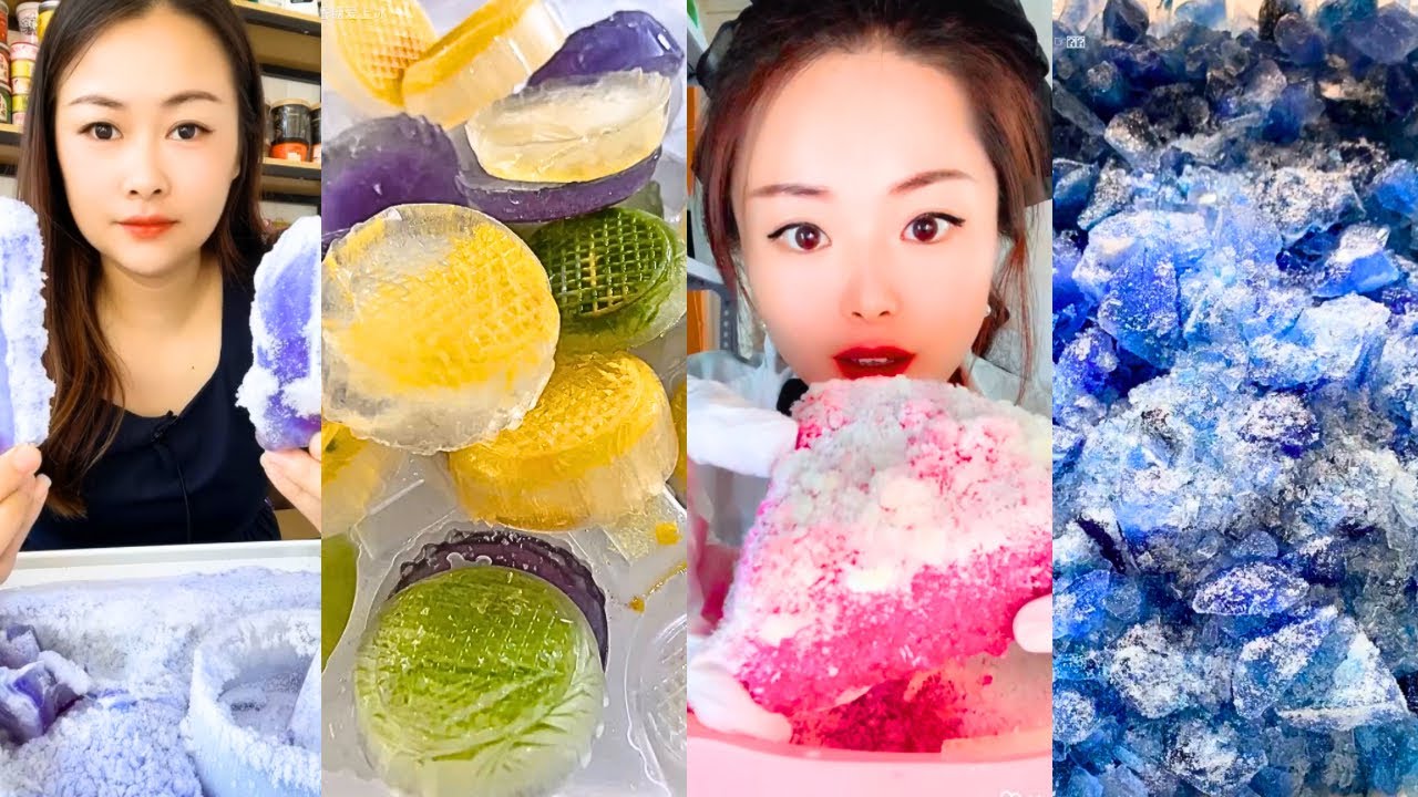 (ASMR) Colourful Ice / Flavoured Ice | Mixed Ice | Colourful Crushed ...