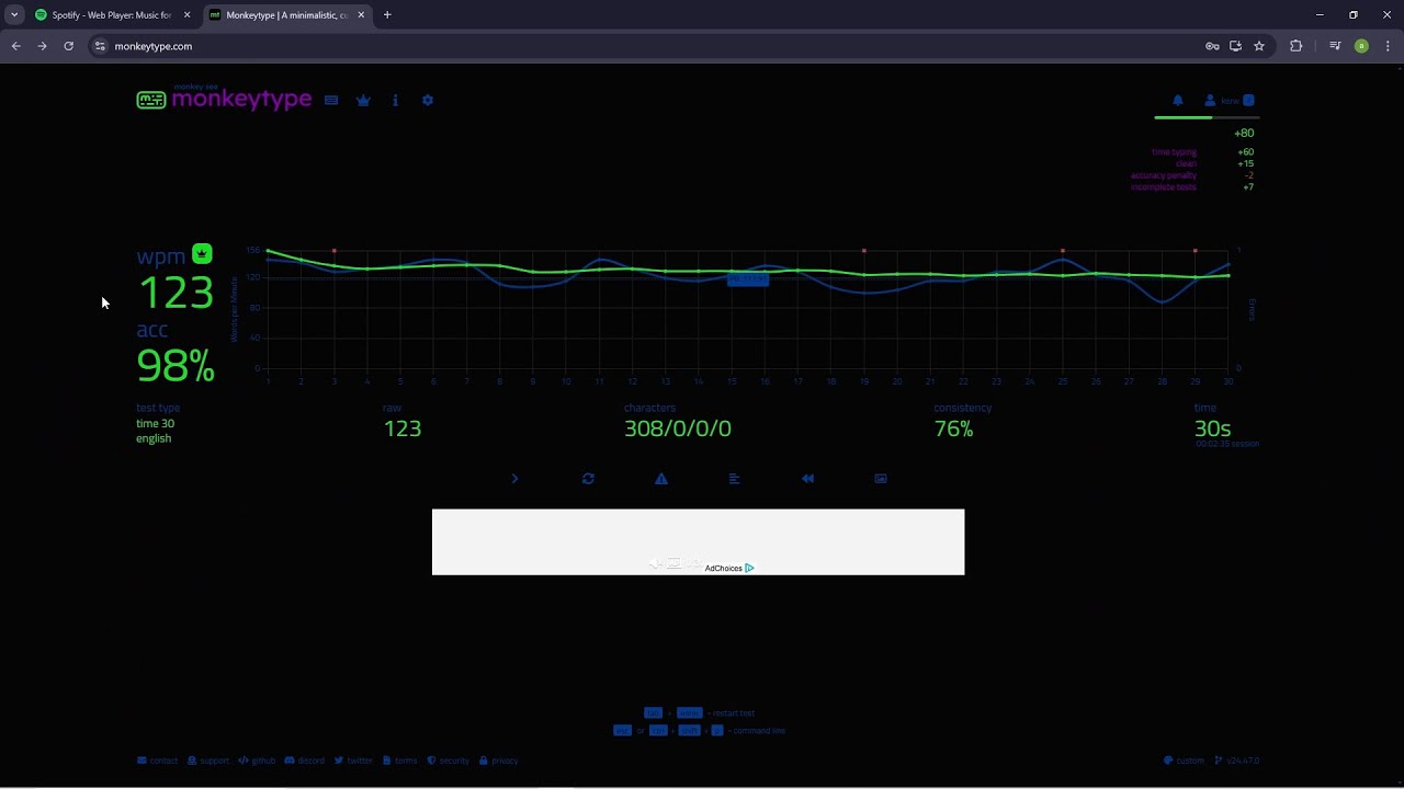 How typing 123 WPM in 30 seconds look like - YouTube
