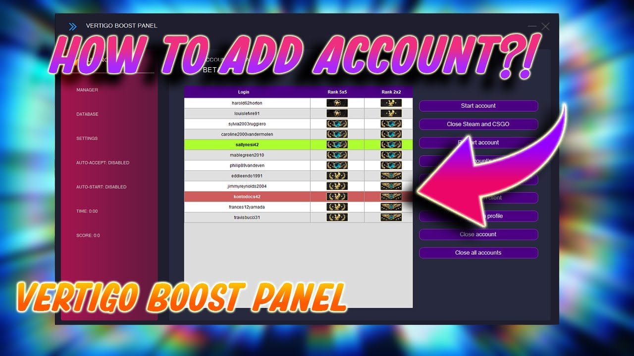 Vertigo Boost Panel - How To Add Accounts - YouTube