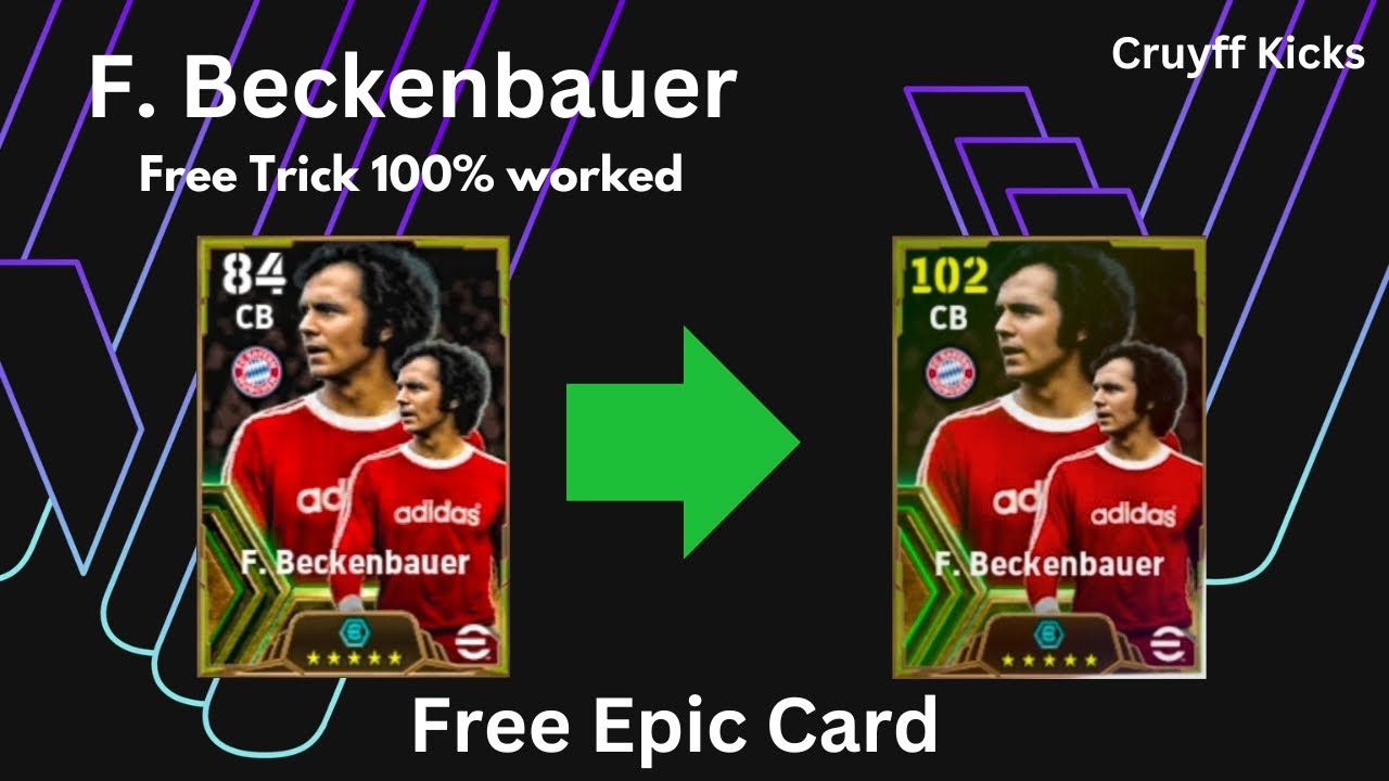 F. Beckenbauer Epic Card| Free Trick works 💯| 102 Rated CB + DMF ...