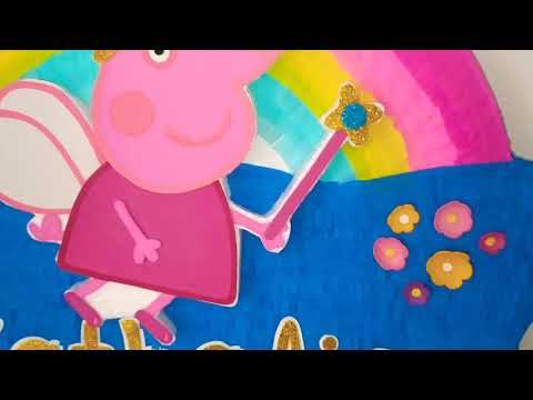 Adorno y Topper para fiesta de Peppa Pig