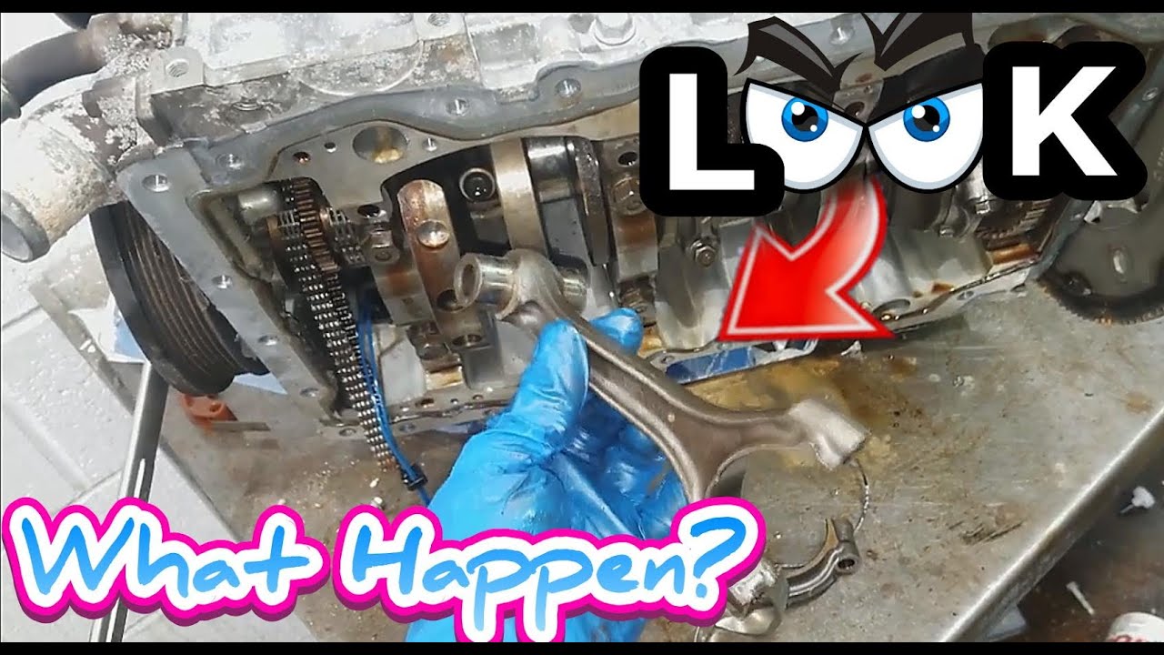 What water damage can do to your car motor. Bent rod piston damage 3.6 ...