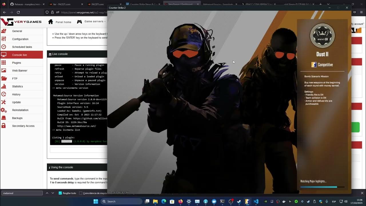 CS2 dedicated server, how to have Scrim and Practice mode plugin - YouTube