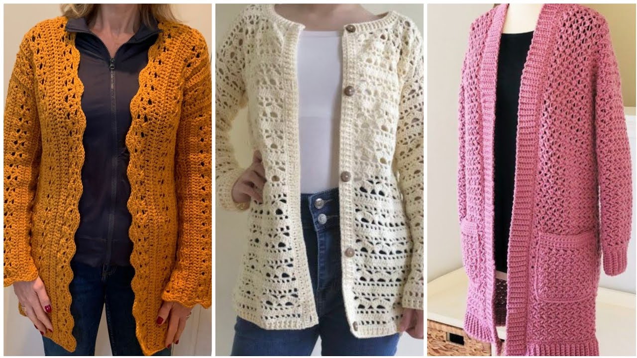 stylish and trendy ideas for ladies of crochet open jacket patterns ...