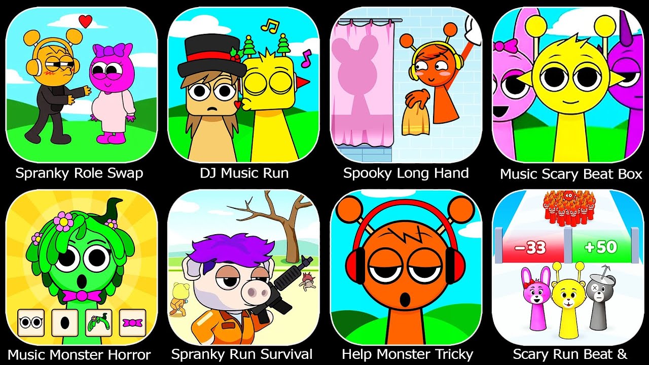 Spranky Role Swap Puzzle,Spooky Long Hand,Spranky Run Survival Game,DJ ...