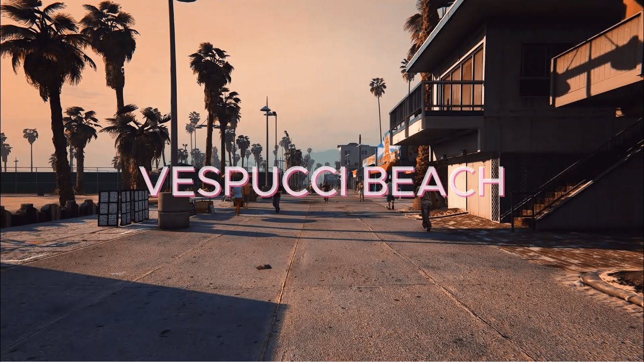(POV) Walking on Vespucci beach at sunset - YouTube