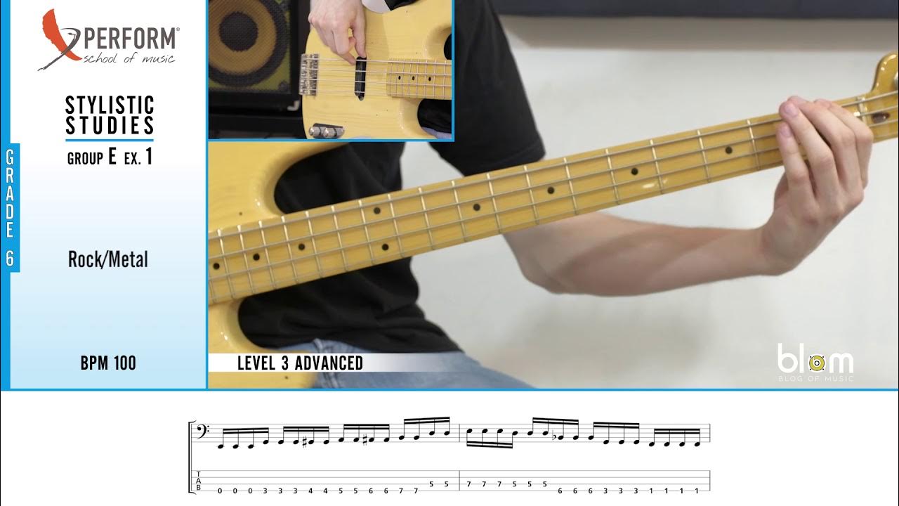 Bass technical exercises - Level 3 - Grade 6 - Stylistic study 1 - Basso (RSL Awards, Rockschool ...