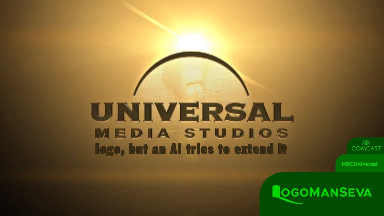The Universal Media Studios logo, but an AI tries to extend it ...