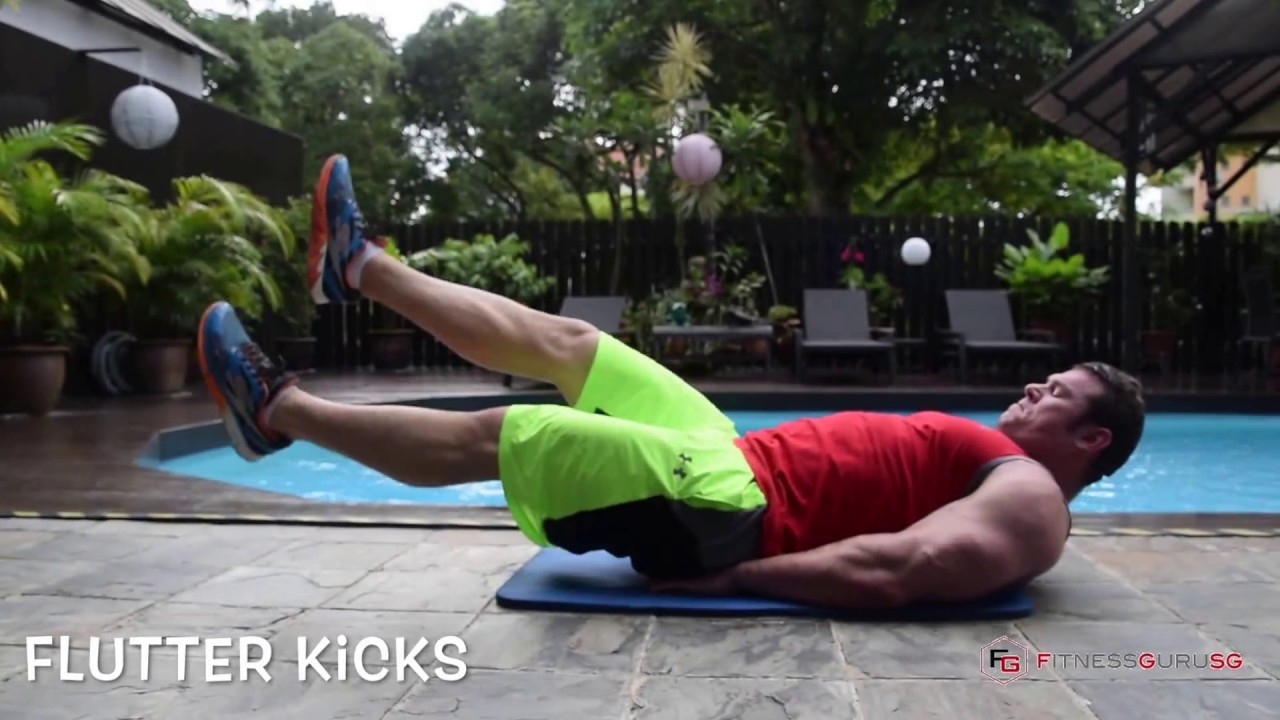 Flutter Kicks (lower abs & hip flexors) - YouTube