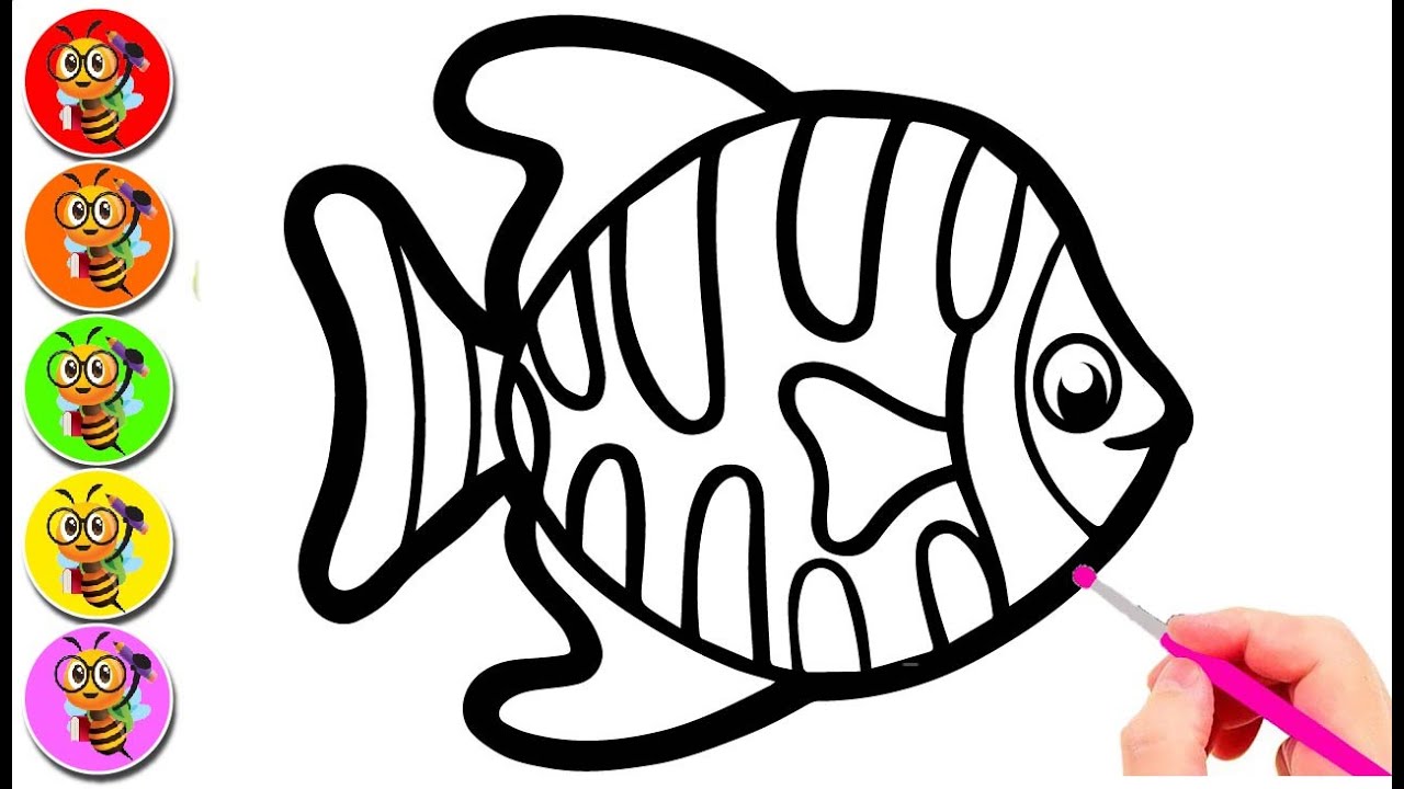 How To Draw Cute and Easy fish for kids | | Rainbow Fish Drawing and ...