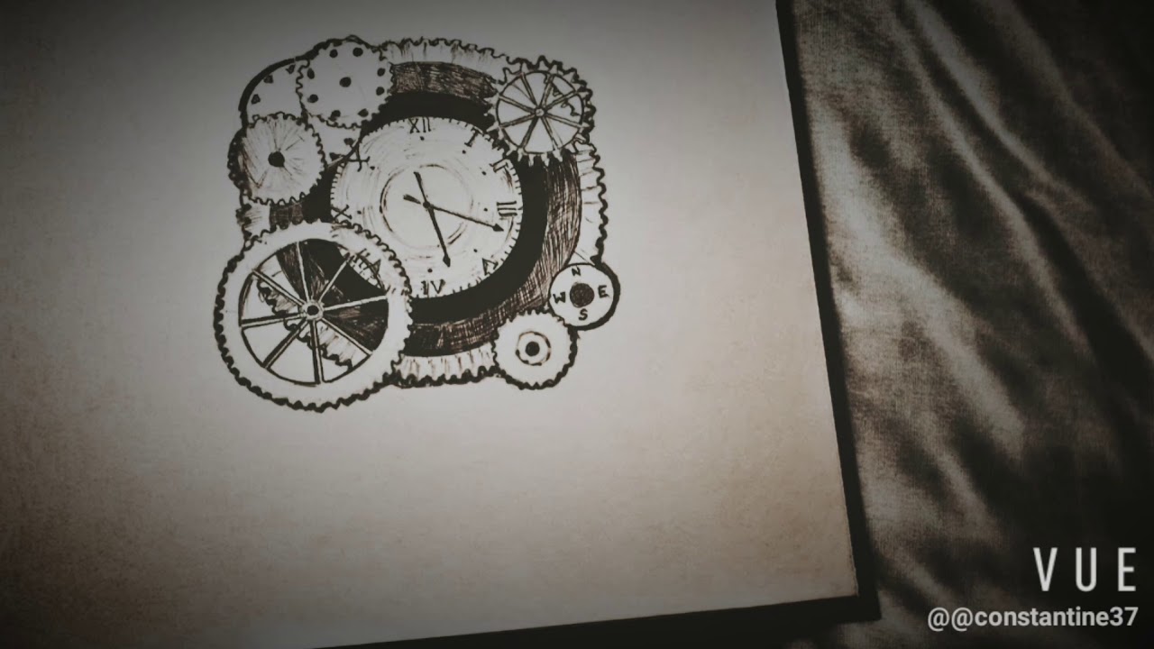 Time clockwork stop motion drawing - YouTube