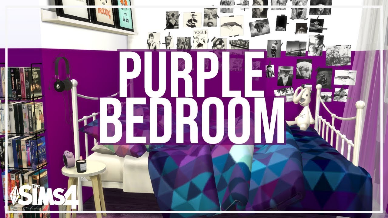 The Sims 4: Room Build | PURPLE BEDROOM | + CC Links. - YouTube