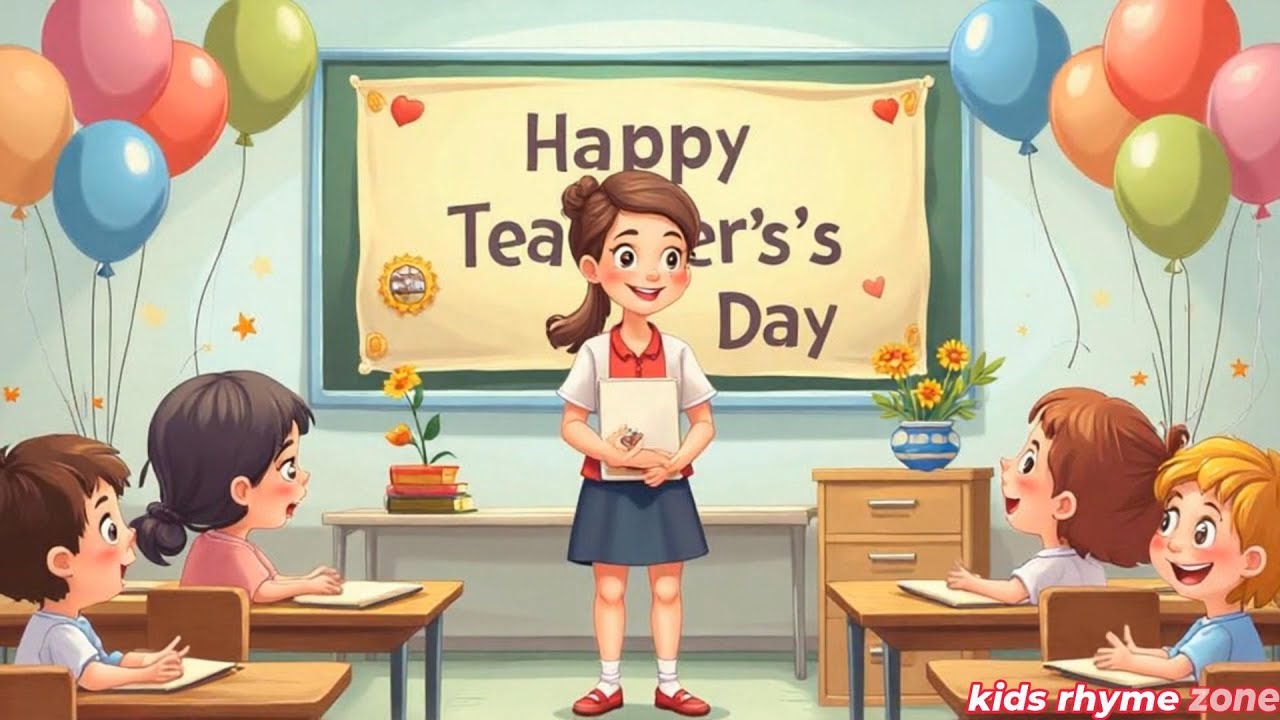 Happy Teacher’s Day Song for Kids | Thank You Teachers Rhyme - YouTube