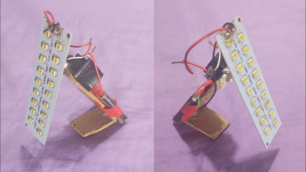 Stand light charging light / How to Make light with hardwood and mobile ...