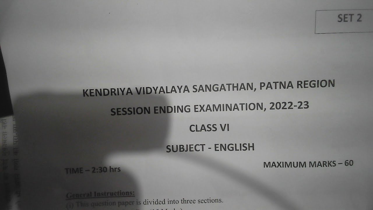 KV PATNA REGION CLASS 6 ENGLISH END SESSION EXAM 22-2023 - YouTube