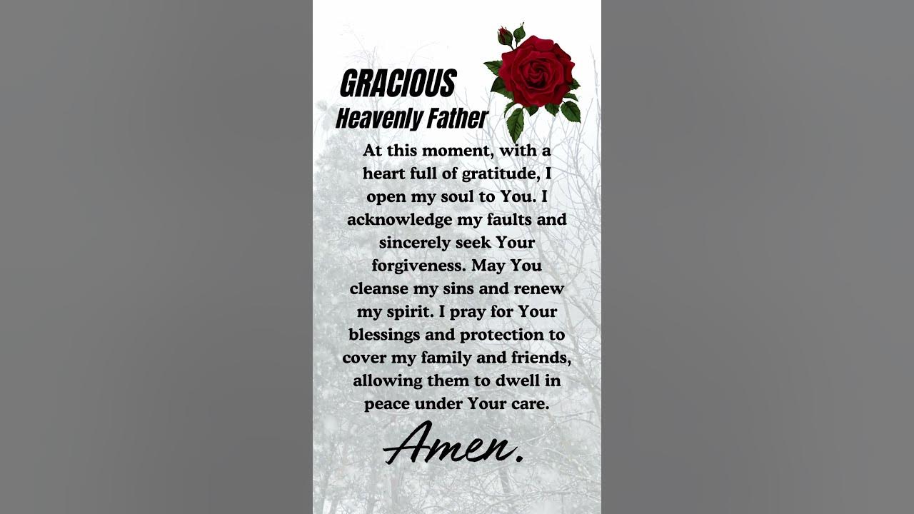 Gracious Heavenly Father,At this moment, with a heart full of gratitude, Amen. - YouTube