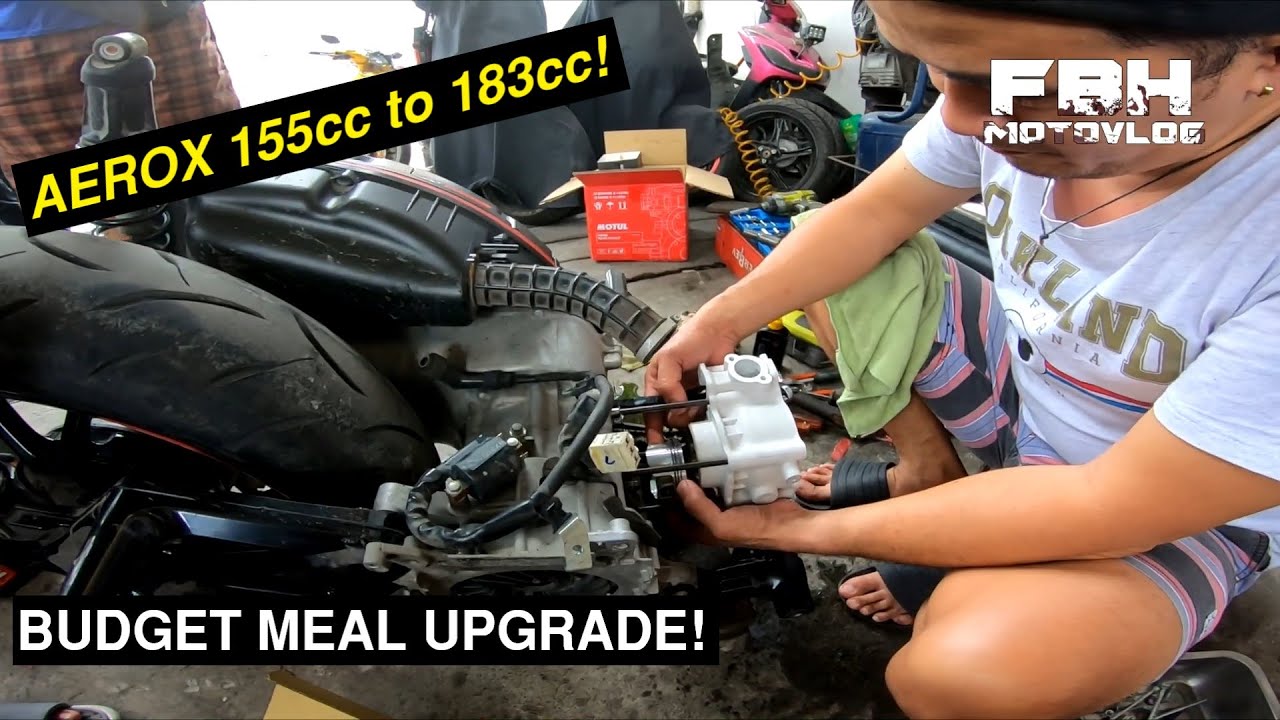 AEROX 155cc to 183cc BUDGET MEAL UPGRADE | OMPONETICS MOTORCYCLE PARTS ...