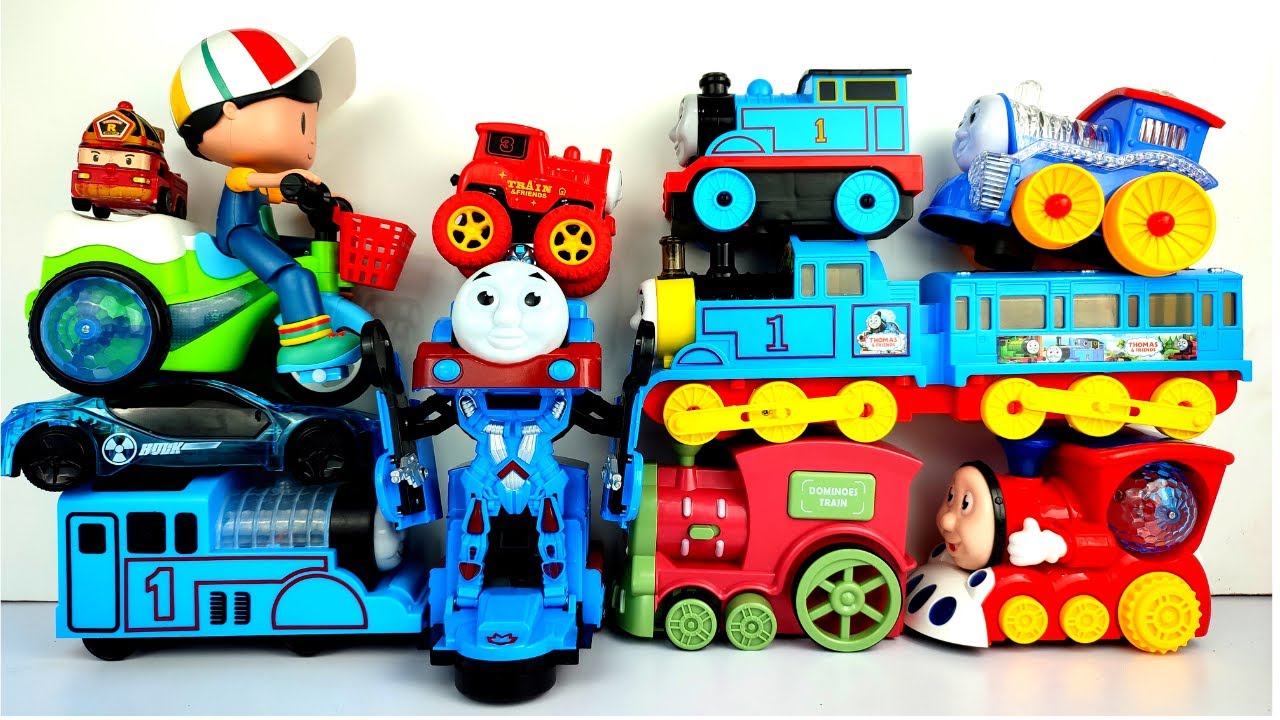 Thomas and friends, merakit kereta thomas , bicycle dancing ,domino ...