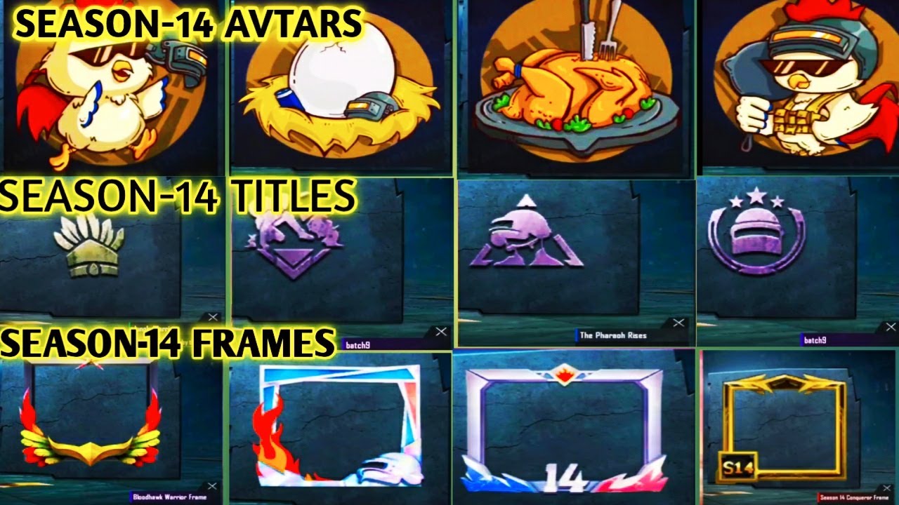 SEASON-14 UPCOMING AVTARS, FRAMES & NEW TITLE_PUBG MOBILE_UPDATE 0:19:0 ...