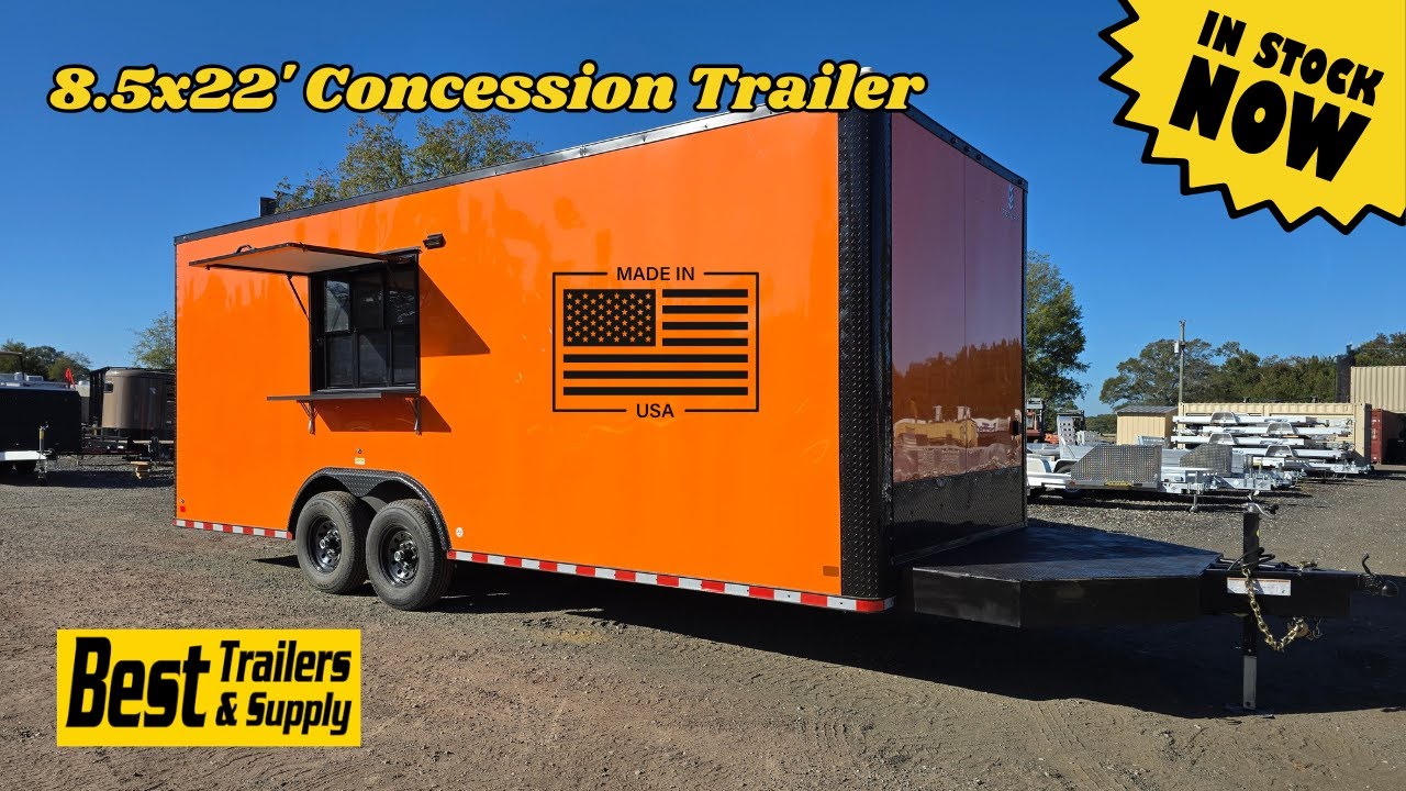 IN STOCK Bold & Blacked Out! 8.5x22 Concession Trailer Walk-around ...