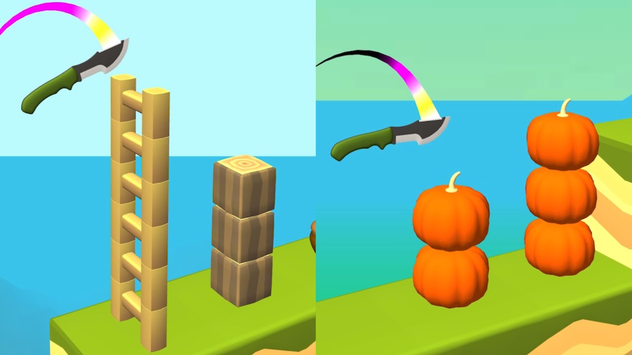 Knife Jump! Very Satisfying And Relaxing ASMR Slicing Game - YouTube