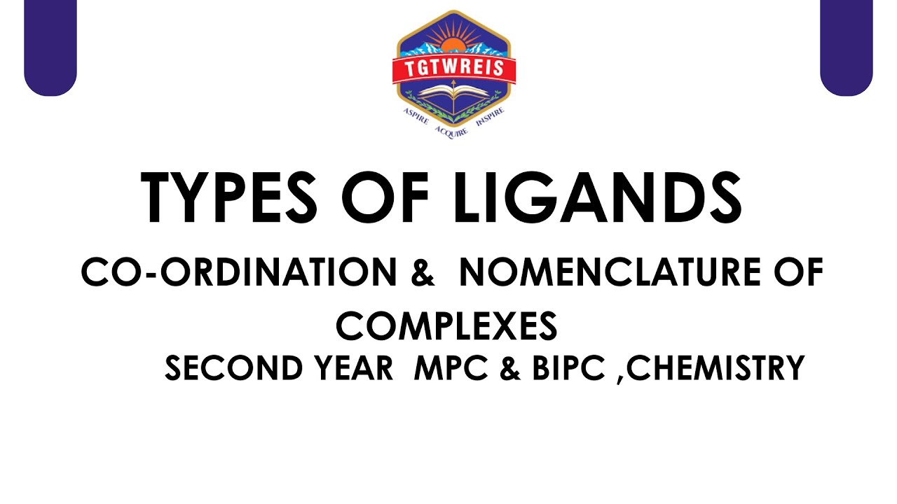 Types of ligands co-ordination ,Chemistry ,2nd year MPC & BiPC ...