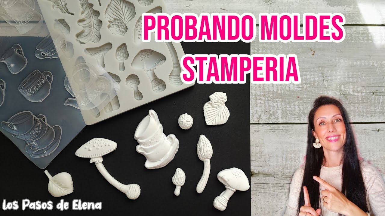 PROBANDO MOLDES🍄STAMPERIA con PASTA FLEXIBLE y PORCELANA 🌿STAMPERIA ...