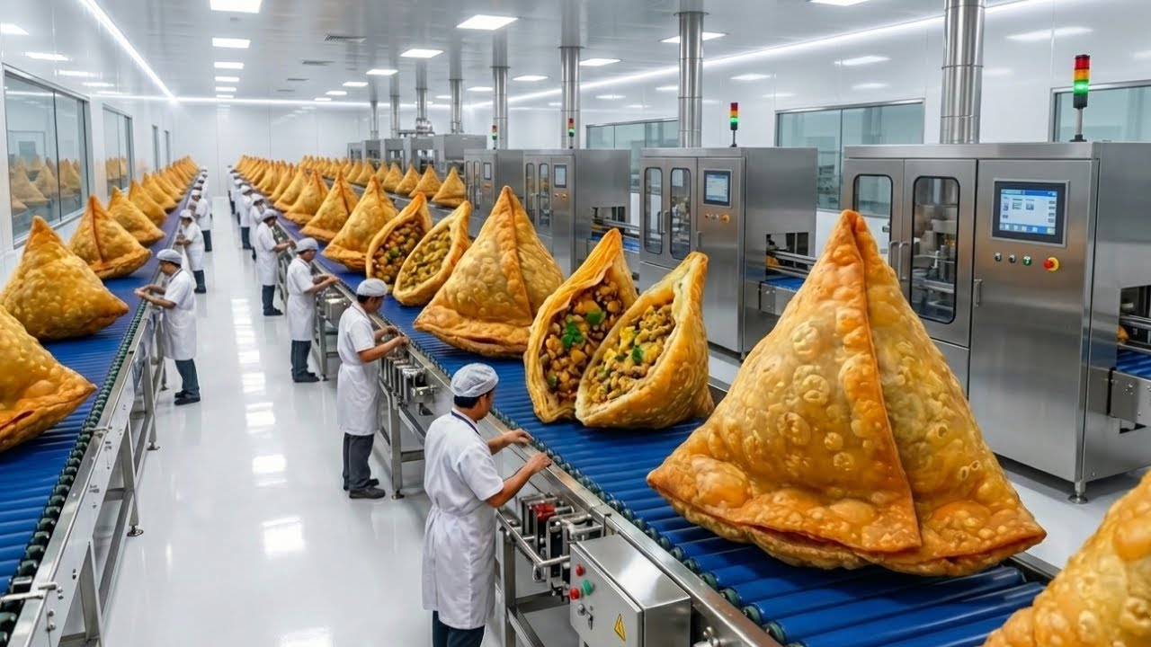 Inside a Modern Samosa Factory | Automated Production of Crispy Samosas ...
