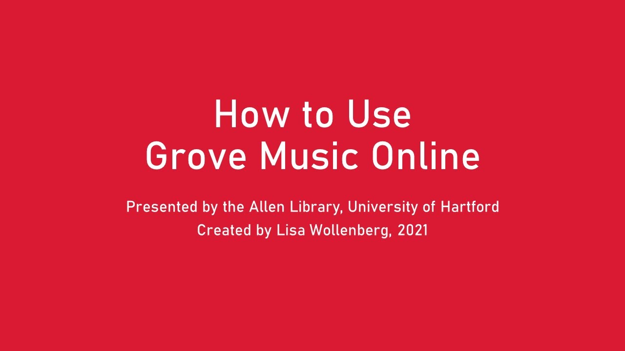 How to Use Grove Music Online - YouTube