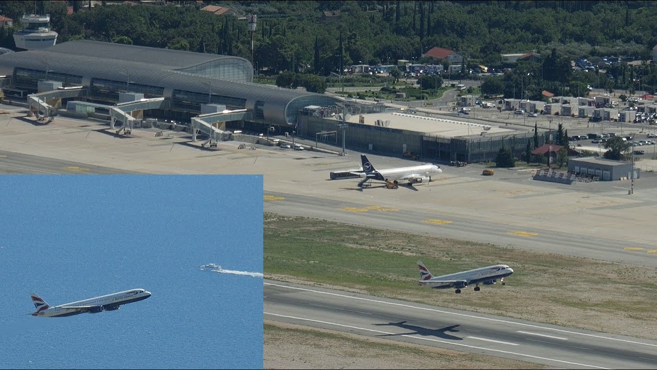 Dubrovnik airport (Zračna Luka) from above - arrivals - departures ...