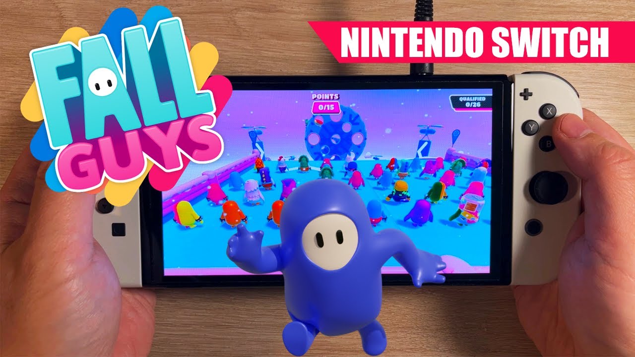 Fall Guys Handheld Gameplay On The Nintendo Switch OLED White - YouTube