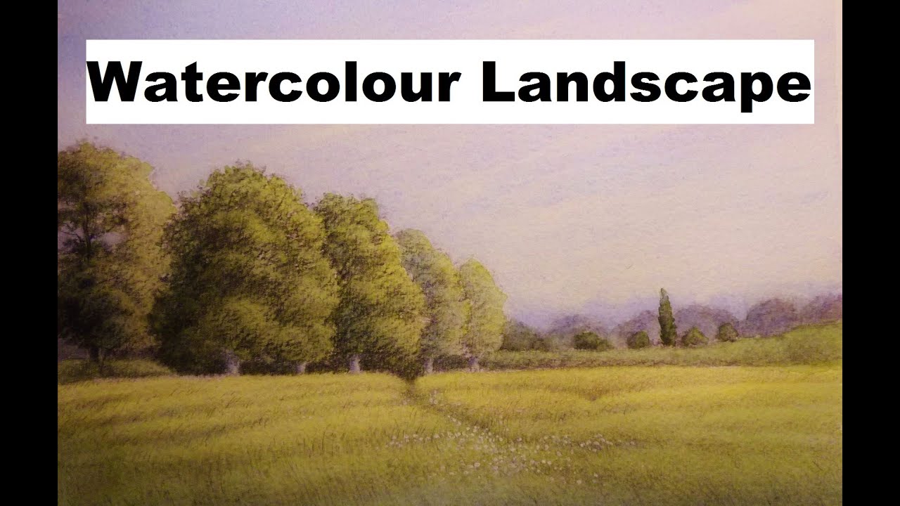 Pencil and Wash Technique, Watercolour Landscape Painting - YouTube