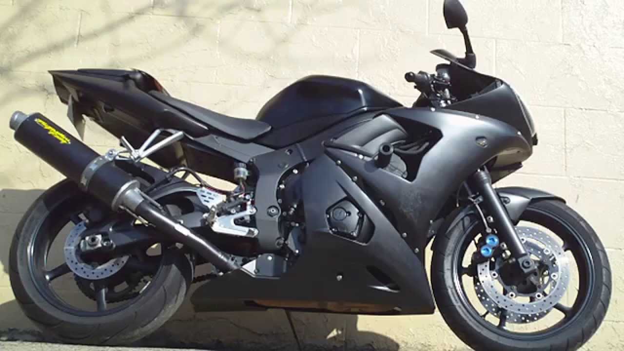 Blacked Out 2003 YZF R6 Remote Start - YouTube