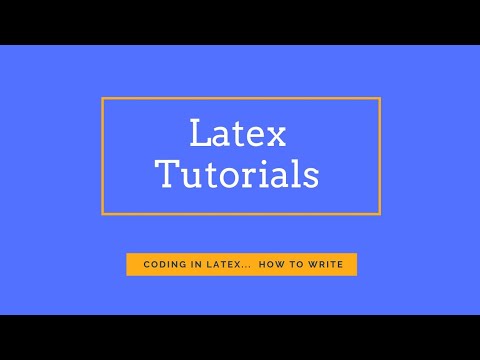 How to write in Latex - YouTube