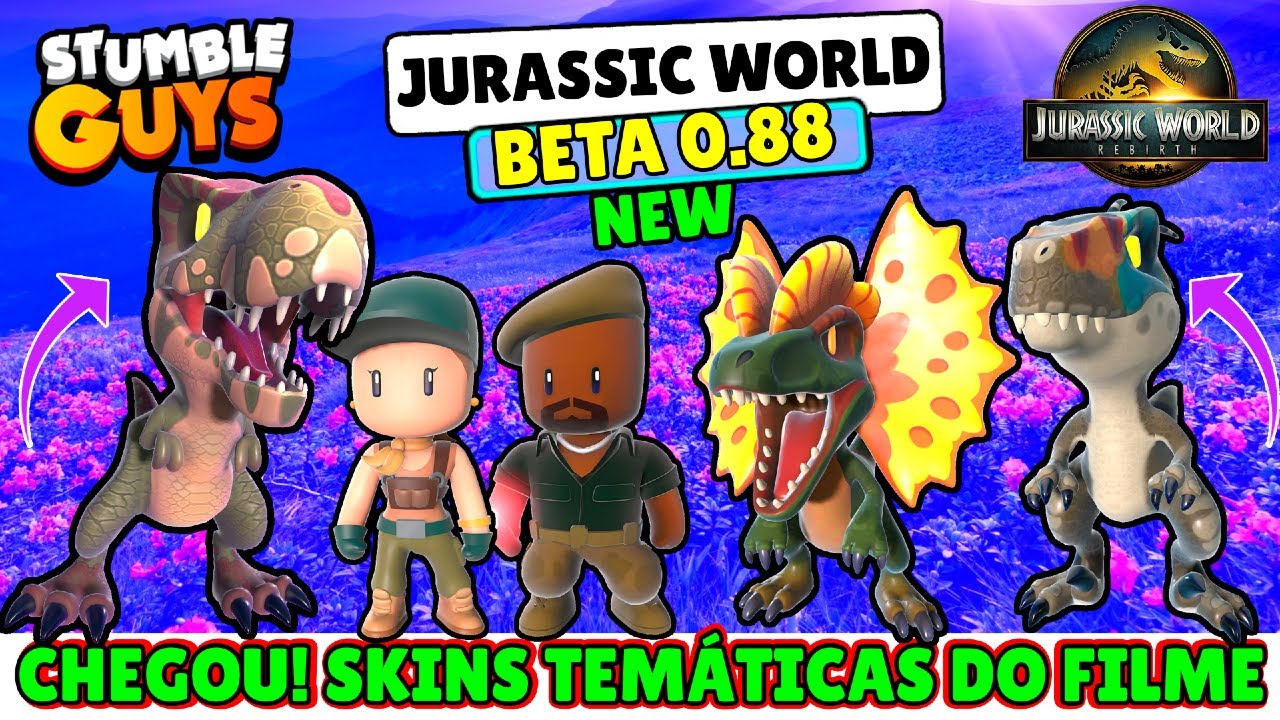 CONTEÚDO DEFINITIVO STUMBLE GUYS X JURASSIC WORLD REBIRTH - O MAPA, 5 ...