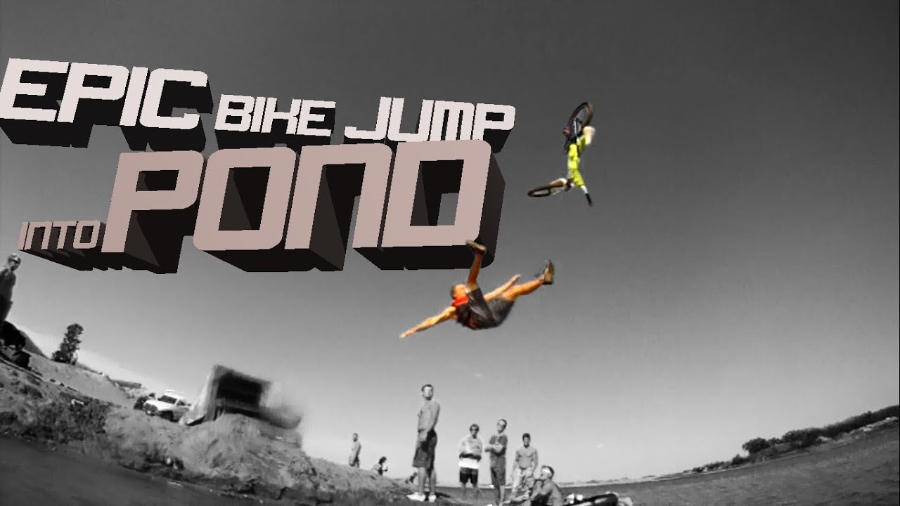 Epic Bike Jump into Pond - YouTube